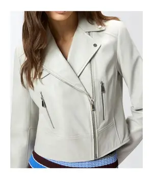 Pinko Logo Detailed Zipped Leather Jacket