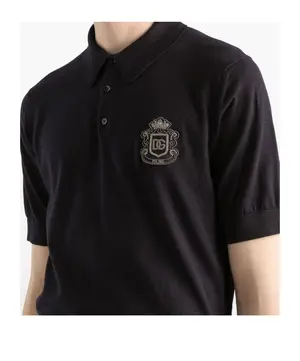 Dolce & Gabbana Dolce Gabbana Heraldic Patch Polo Shirt - Blue