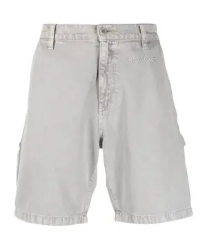 Moschino Belted Denim Shorts - Gray