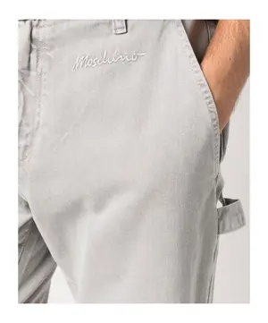 Moschino Belted Denim Shorts - Gray