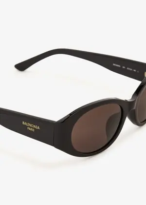 Balenciaga Tuesday Oval Frame Sunglasses - Black