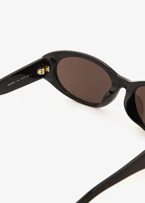 Balenciaga Tuesday Oval Frame Sunglasses - Black