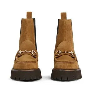Gucci Ankle Boots With Horsebit Detailing - Light Brown