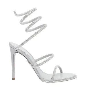 Rene Caovilla Embellished Stiletto Heeled Sandals - Silver