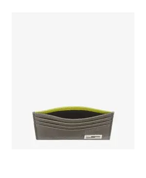 Fendi Grey Leather Card Holder