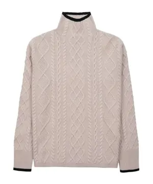 Max Mara High-neck Cable Knit Sweater