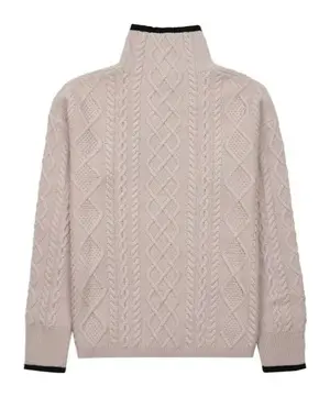 Max Mara High-neck Cable Knit Sweater