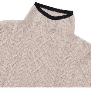 Max Mara High-neck Cable Knit Sweater