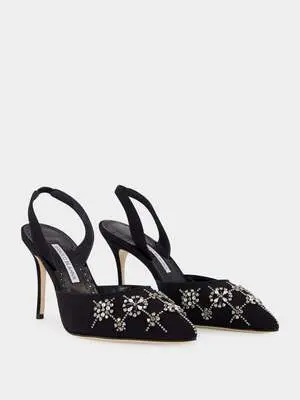 Manolo Blahnik Ralyne Embellished Slingback Pumps