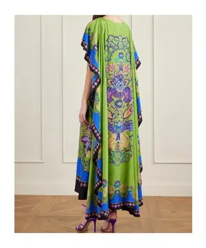 La DoubleJ Cape Effect Floral Print Maxi Dress