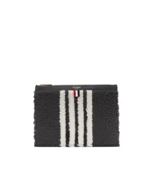 Thom Browne Small 4-bar Stripe Document Holder - Medium Gray