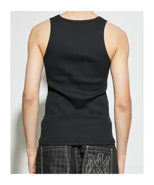 Amiri Ribbed Tank Top With Embroidered Logo