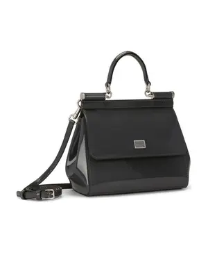 Dolce & Gabbana Logo Plaque Sicily Bag - Black