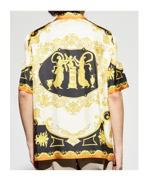 Versace Pattern-printed Short-sleeved Shirt - Yellow