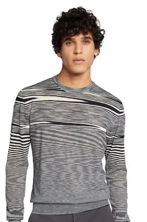 Missoni Striped Crewneck Long-sleeved Jumper - Gray