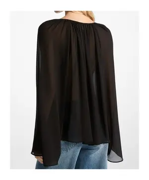 Michael Kors Georgette V-neck Blouse With Pendant Detail