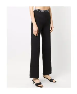 Off-White Logo Waistband Straight Leg Pants