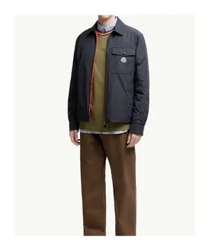 Moncler Vigeon Zip-up Jacket With Logo Patch - Blue