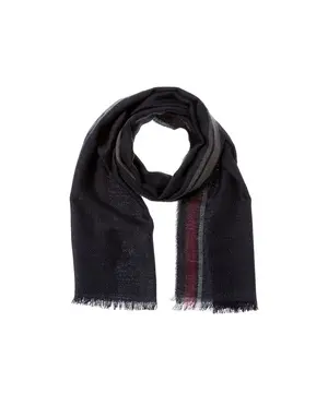Brunello Cucinelli Striped Fringe Scarf - Black