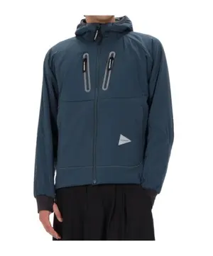 AND WANDER Alpha Air Zip-up Hoodie - Blue