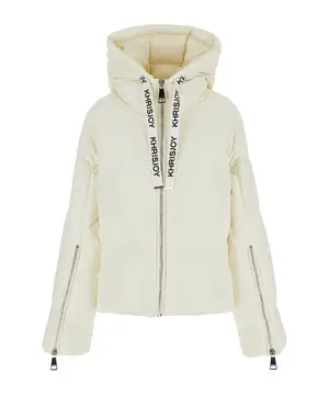 Khrisjoy Padded Down Jacket With Logo Drawstring - White