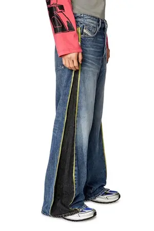 DIESEL® Straight Leg Zipper Detail Jeans