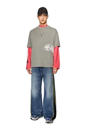 DIESEL® Straight Leg Zipper Detail Jeans
