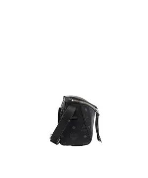 Mcm Diamant 3d Shoulder Bag In Visetos Leather Mix - Black