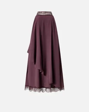 Pinko Lace-trimmed Asymmetrical Hem Maxi Dress
