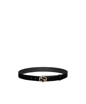 Gucci Logo Plaque Buckled Belt - Black