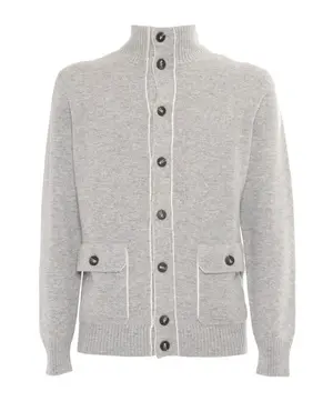 KANGRA High Neck Buttoned Cardigan