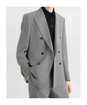 Dolce & Gabbana Double-breasted Houndstooth Tailored Jacket - Grey