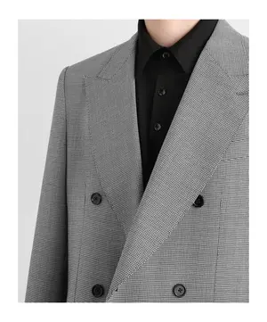 Dolce & Gabbana Double-breasted Houndstooth Tailored Jacket - Grey