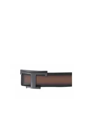 TOD'S Reversible Logo Plaque Buckle Belt - Black
