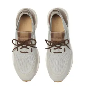SCAROSSO Robbie Knitted Lace-up Sneakers - Grey