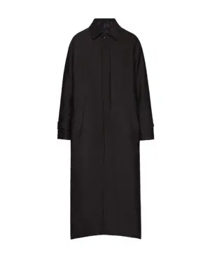 Valentino Garavani Button Detailed Reversible Long-sleeved Coat - Black