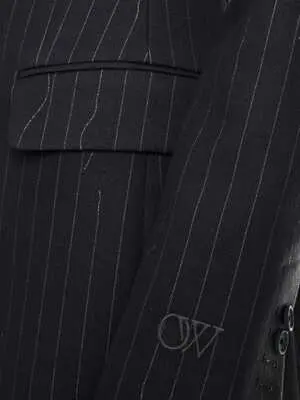 Off-White Single-breasted Striped Blazer - Black