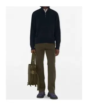 Burberry Half-zip Embroidered Jumper - Navy