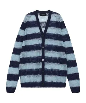 We11Done Striped Wool Blend Knit Cardigan