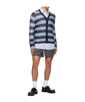 We11Done Striped Wool Blend Knit Cardigan