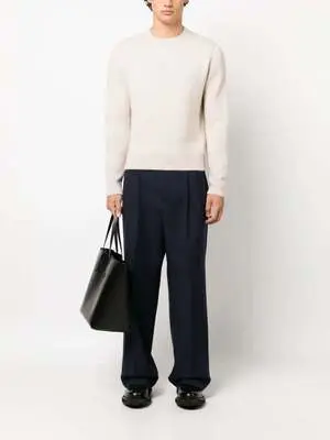 LANVIN Round Neck Long Sleeve Sweater - White
