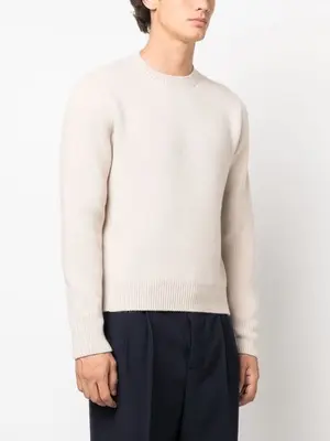 LANVIN Round Neck Long Sleeve Sweater - White