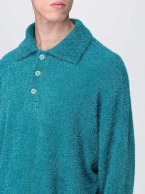 BONSAI Long-sleeved Sweater With Lapel - Blue