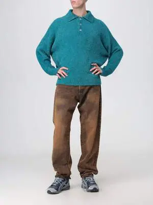 BONSAI Long-sleeved Sweater With Lapel - Blue