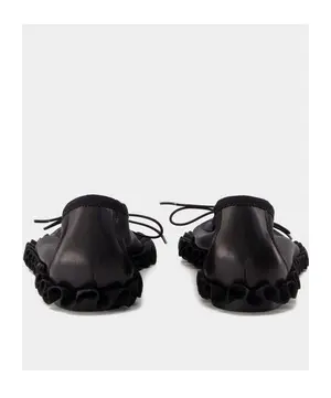 Simone Rocha Frilled Mesh Slip-on Ballet Flats - Black