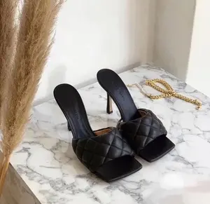 Bottega Veneta Quilted Padded High Heel Mules - Black