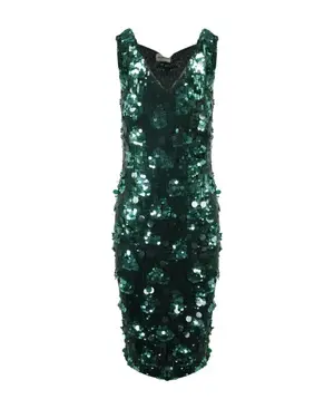 P.a.r.o.s.h All-sequined Midi Dress - Green