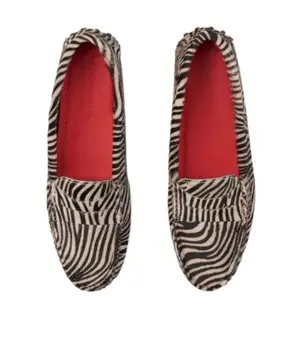 SCAROSSO Ashley Print Slip-on Loafers - Zebra
