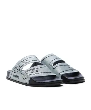 Marni Jacquard Logo Embellished Open Toe Flip Flops