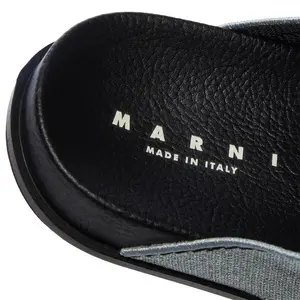 Marni Jacquard Logo Embellished Open Toe Flip Flops